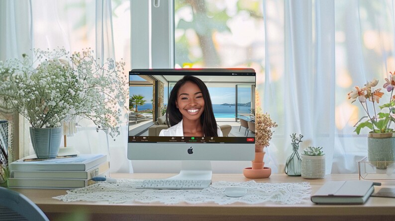 Beach House Zoom Background, Virtual Background for Zoom, MS Teams ...