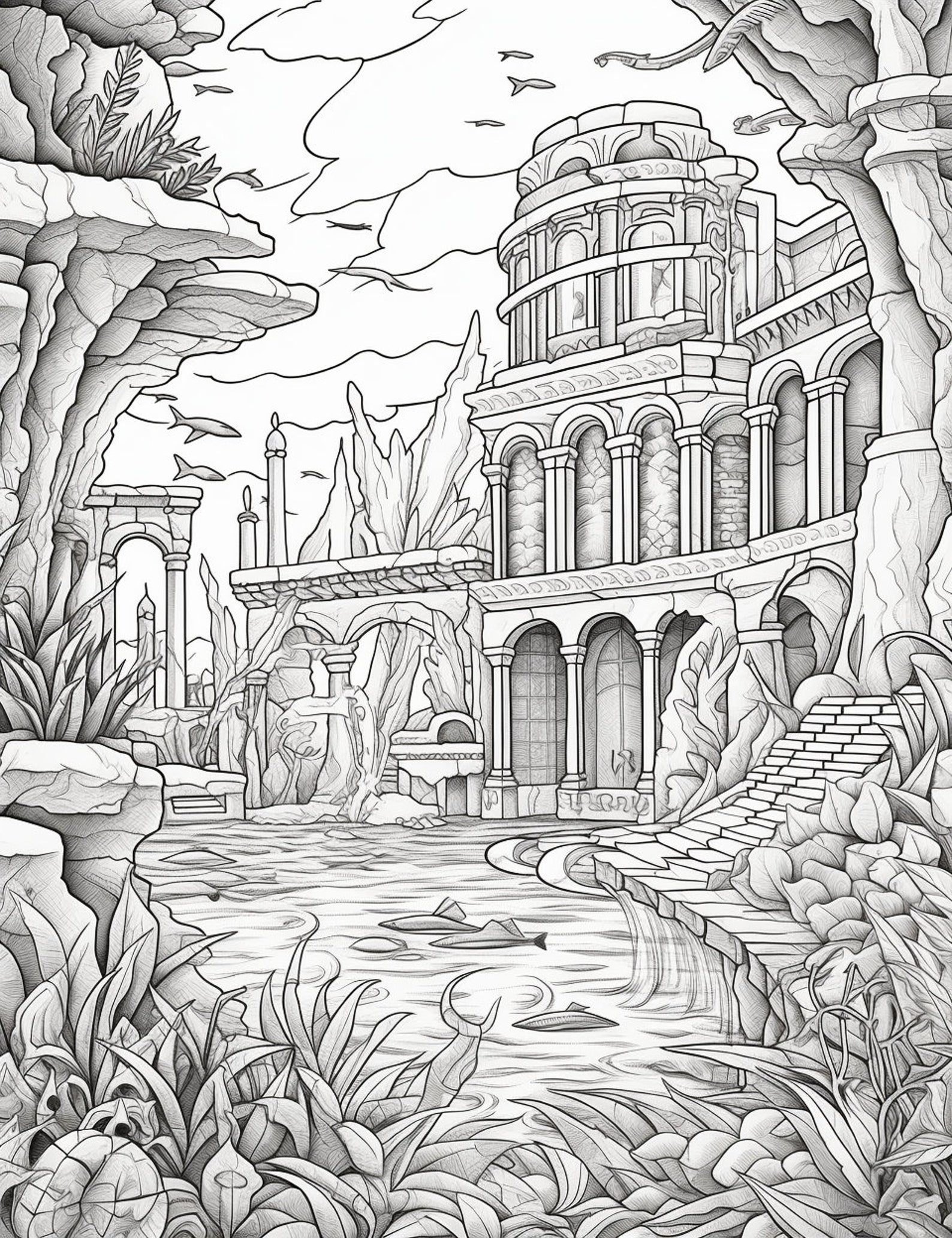 9 Lost Civilizations Coloring Book Pages, Coloring Page, Printable ...