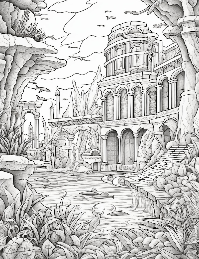 9 Lost Civilizations Coloring Book Pages, Coloring Page, Printable ...