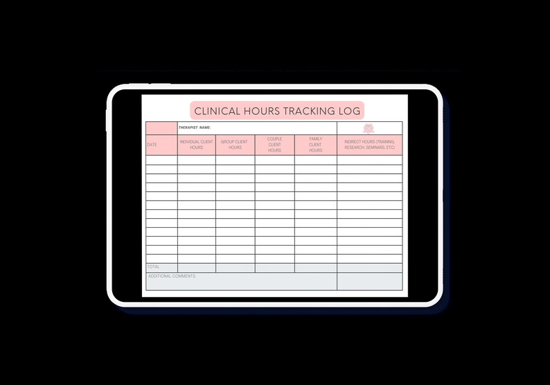 Clinical Hours Tracker| Supervision Logs for Counselors| Supervision ...