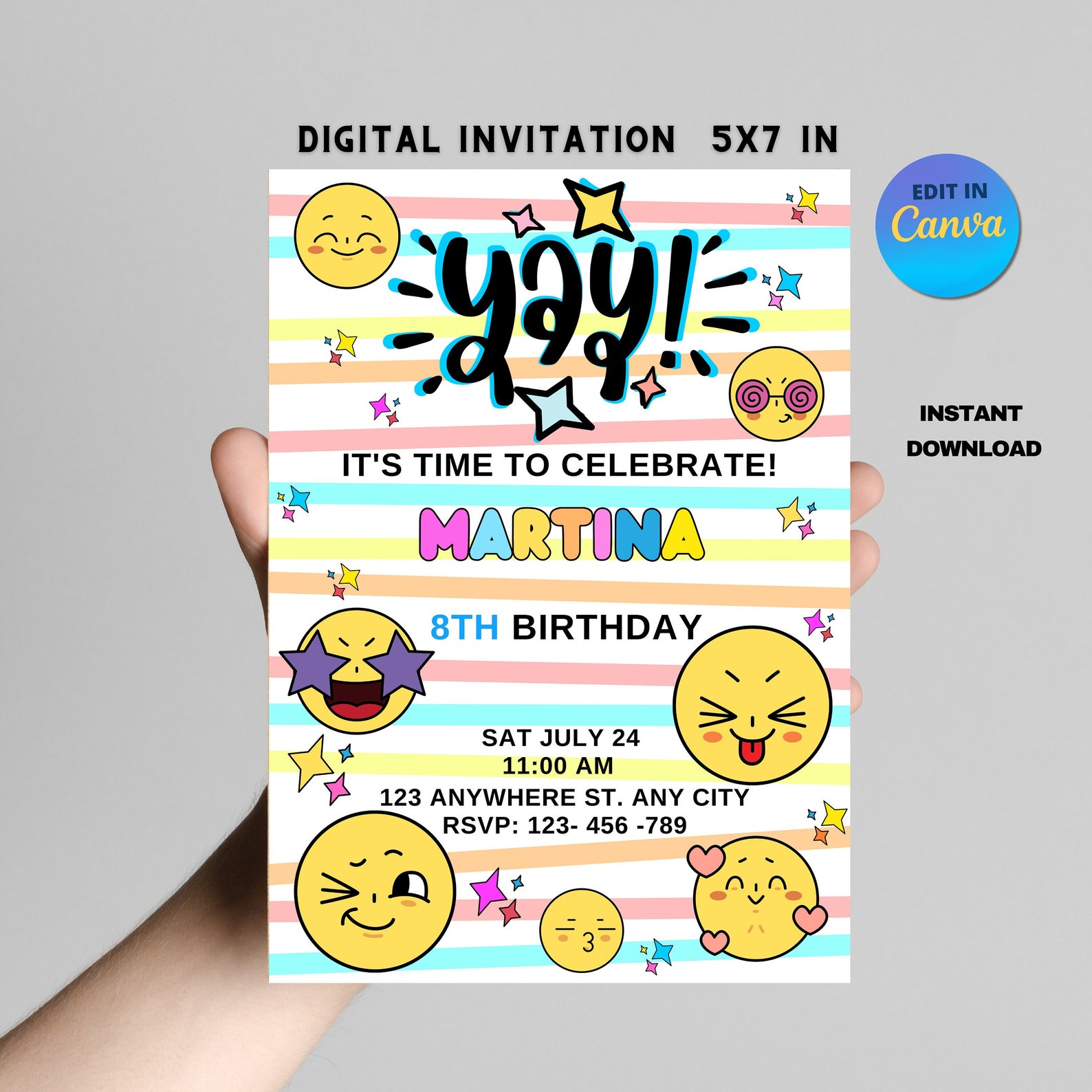 Emoji Birthday Invitation Emoji Party Emoji Party Invitation Emoji ...