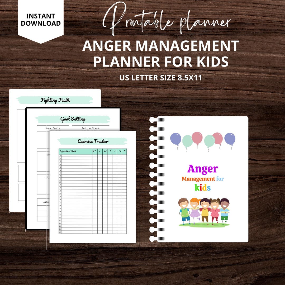 Anger Management Workbook for Kids, Anger Worksheets Children, School ...