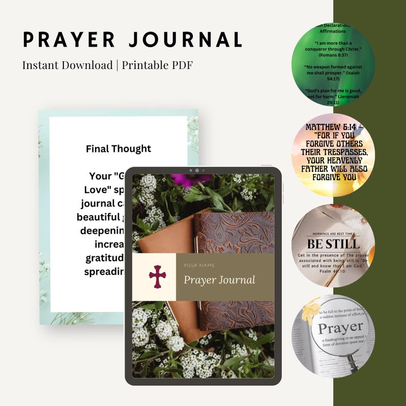Prayer Journal Printable | Bible Study Guide | Gratitude Journal ...
