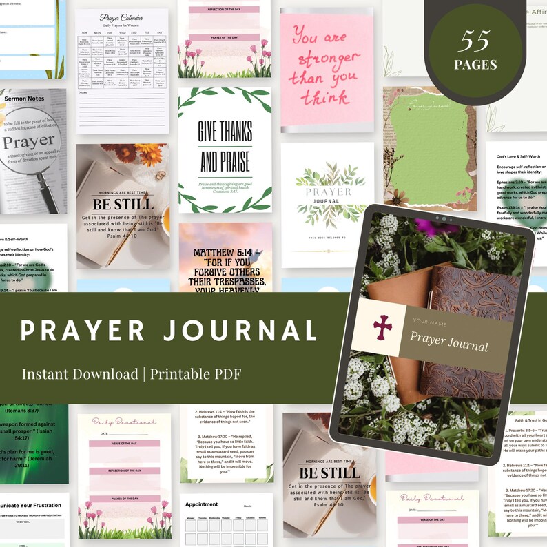 Prayer Journal Printable | Bible Study Guide | Gratitude Journal ...