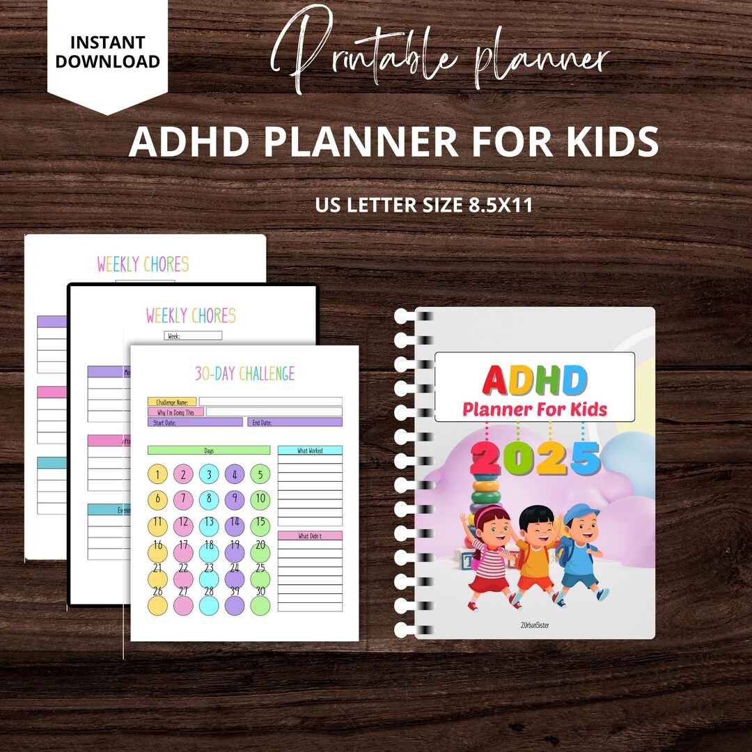 Printable ADHD Planner for Kids | ADHD Planner Student | School ...