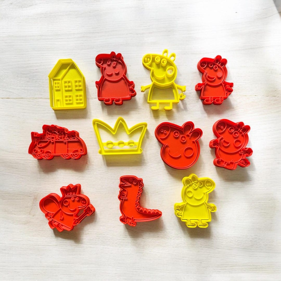 Peppa Pig Set X11 Cutter With Stamp 8cm Diameter Approx - Etsy