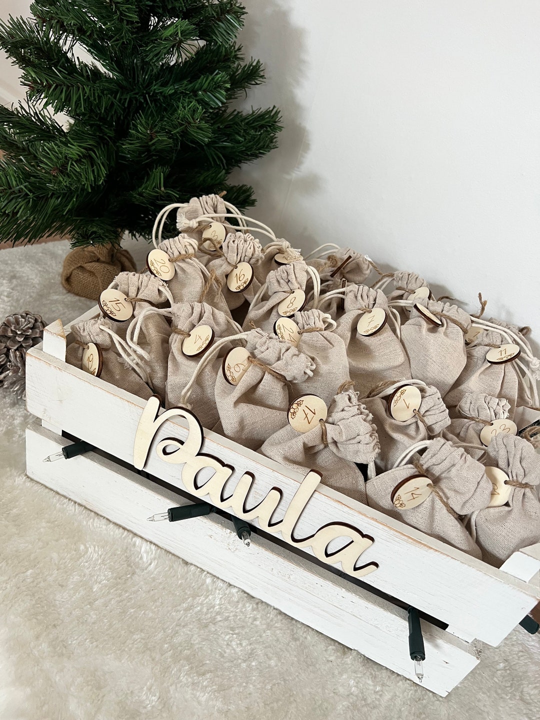 DIY Personalized Advent Calendar With Name, Wooden Advent Calendar ...