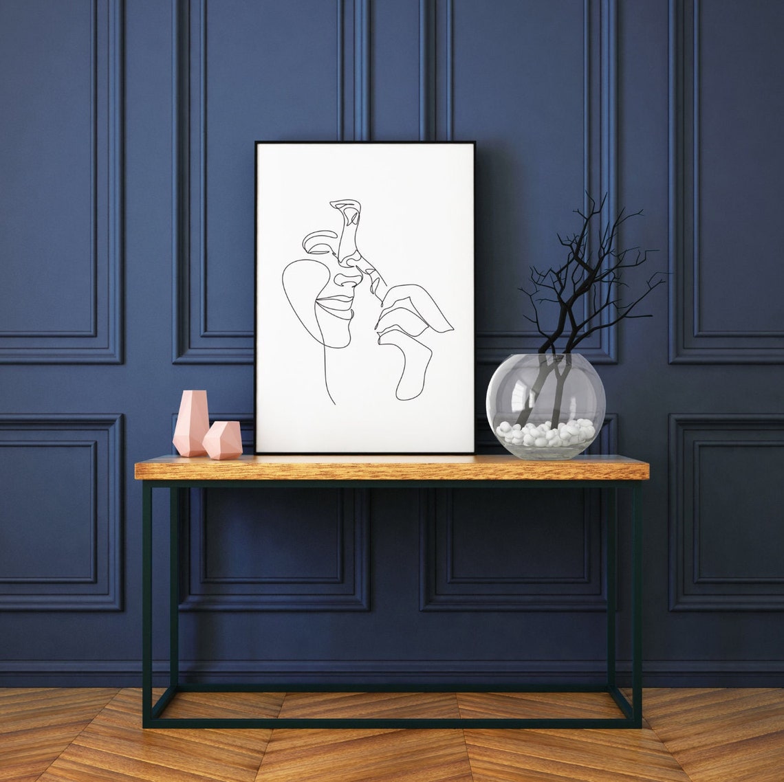 One Line Art Couple, DIGITAL DOWNLOAD, Line Art Couple, Minimal Wall ...