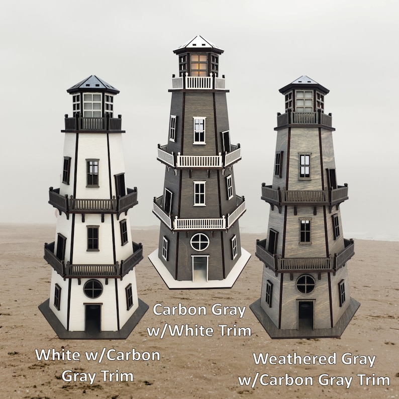 Lighthouse W/led Beacon Light Premium Finish - 3 Color Stain ...