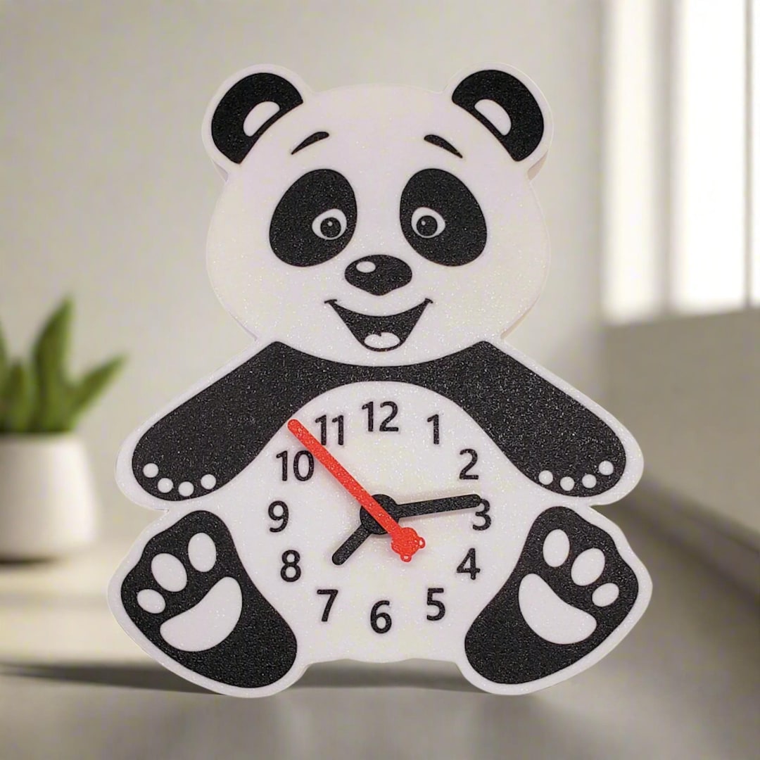 Panda Wall Clock: Customizable Hand Colors - Etsy
