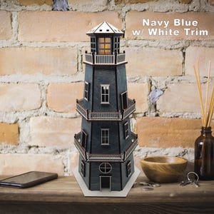 Lighthouse Premium Finish (11") With LED Beacon Light - Worn Navy With ...