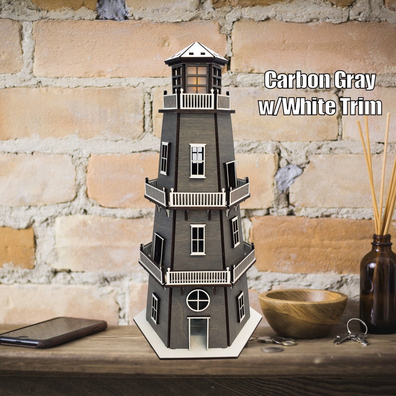 Lighthouse W/led Beacon Light Premium Finish - 3 Color Stain ...