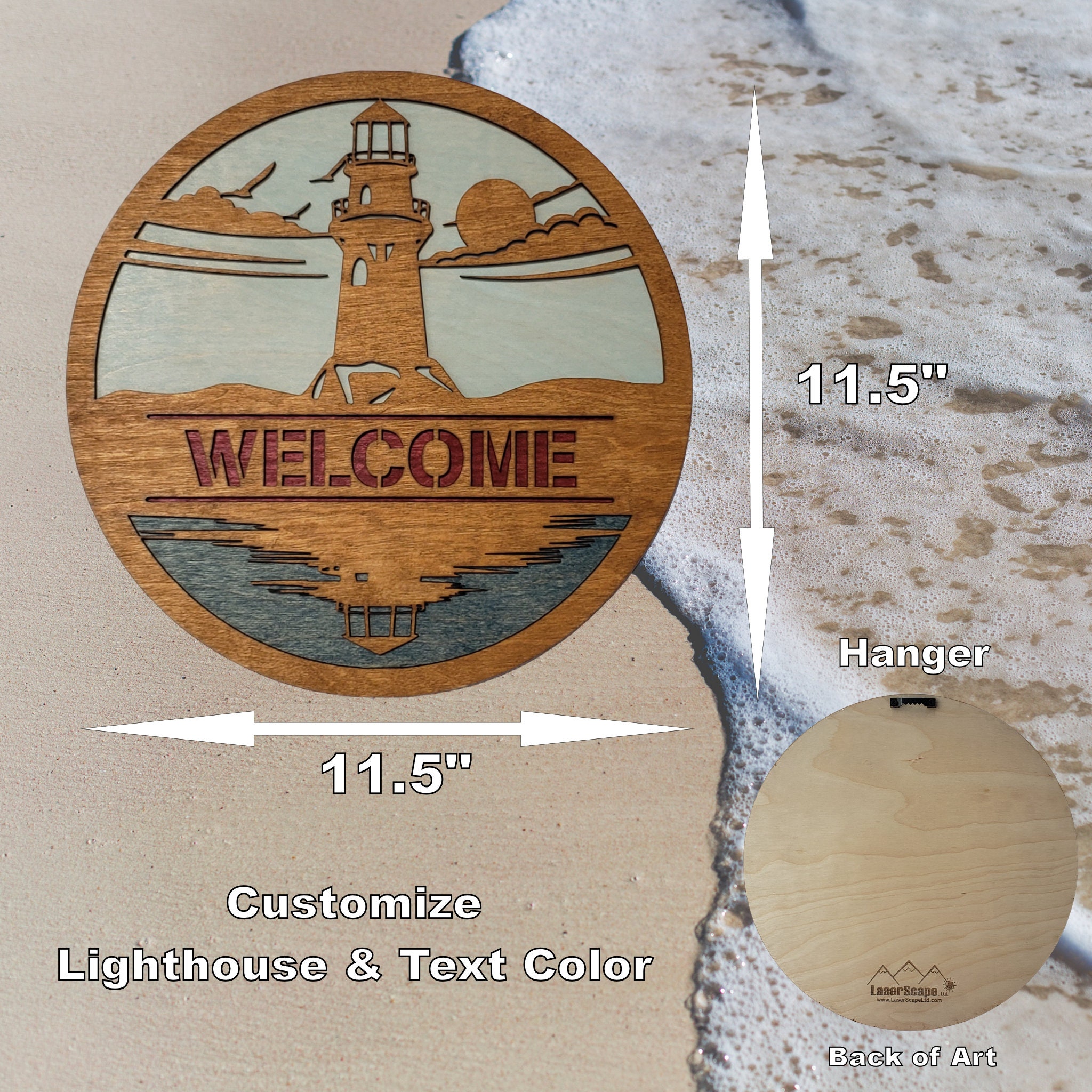 Lighthouse WELCOME Wall Art Sign Wheat & Cypress Colors - Etsy