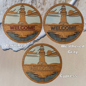 Lighthouse WELCOME Wall Art Sign Wheat & Cypress Colors - Etsy
