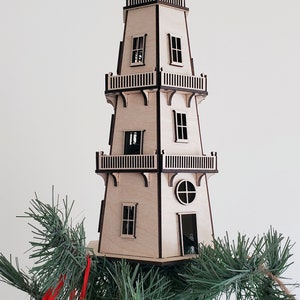 Lighthouse Tree Topper W/led Beacon Light - Natural Wood Finish ...