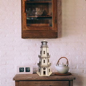 Lighthouse W/led Beacon Light - Natural Wood Finish - Model Lighthouse ...