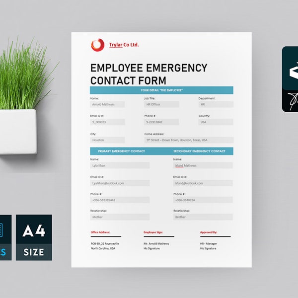 Employee Emergency Form - Etsy