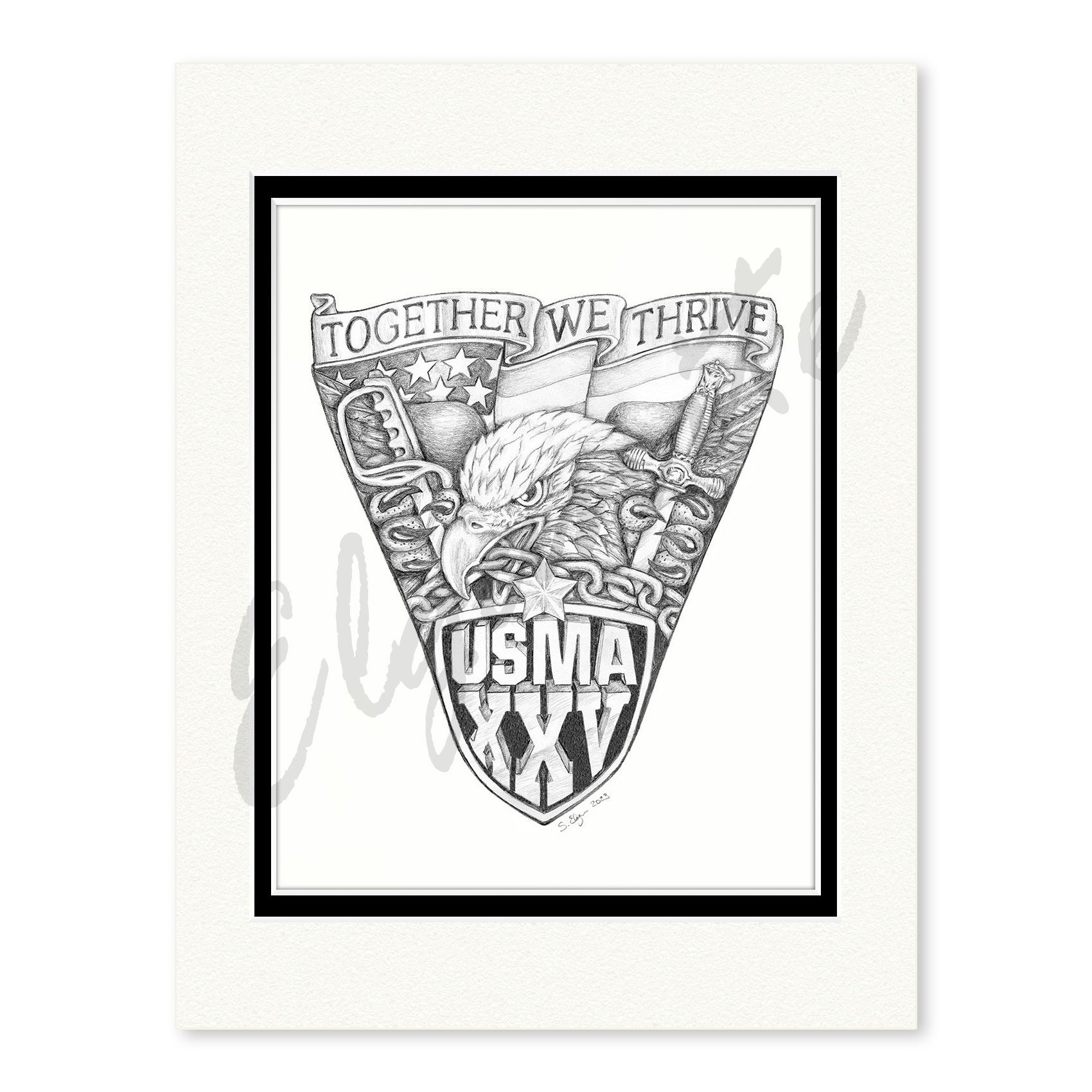 2025 Class Crest - Hand Drawn Print - West Point - USMA - Drawing Wall ...