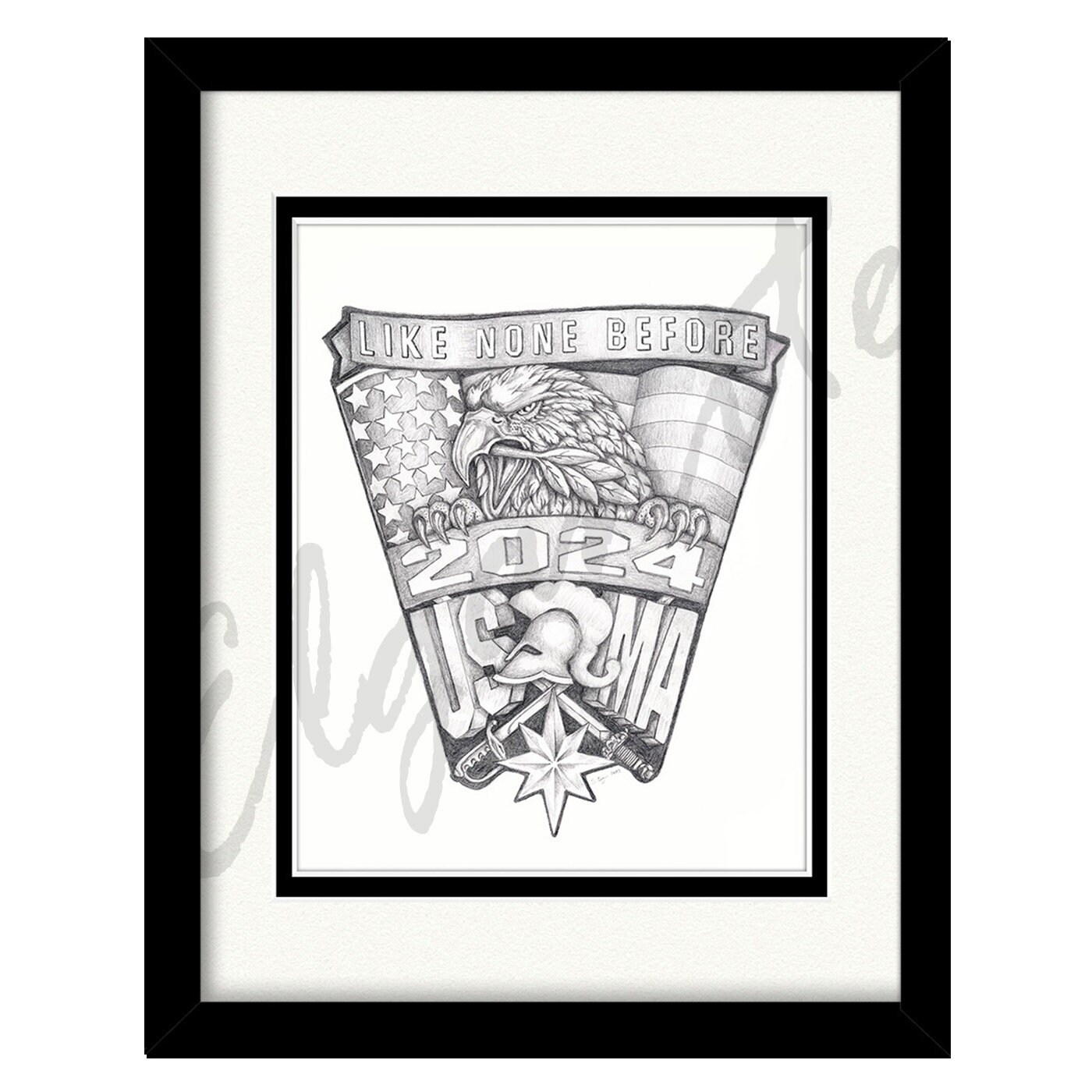 2024 Class Crest - Hand Drawn Print - West Point - USMA - Drawing Wall ...