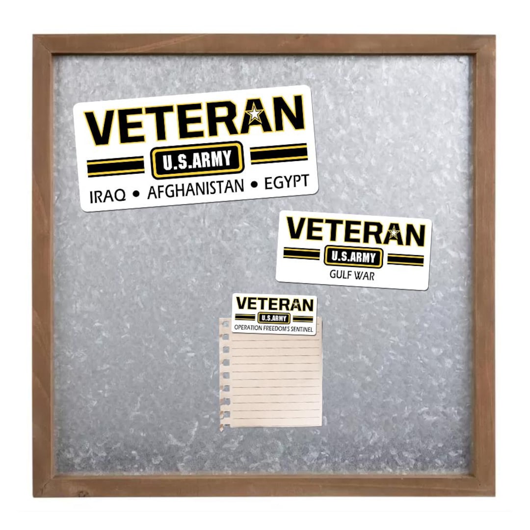 US Army Veteran Magnet - Locations - Campaigns - Memorial - Customize ...