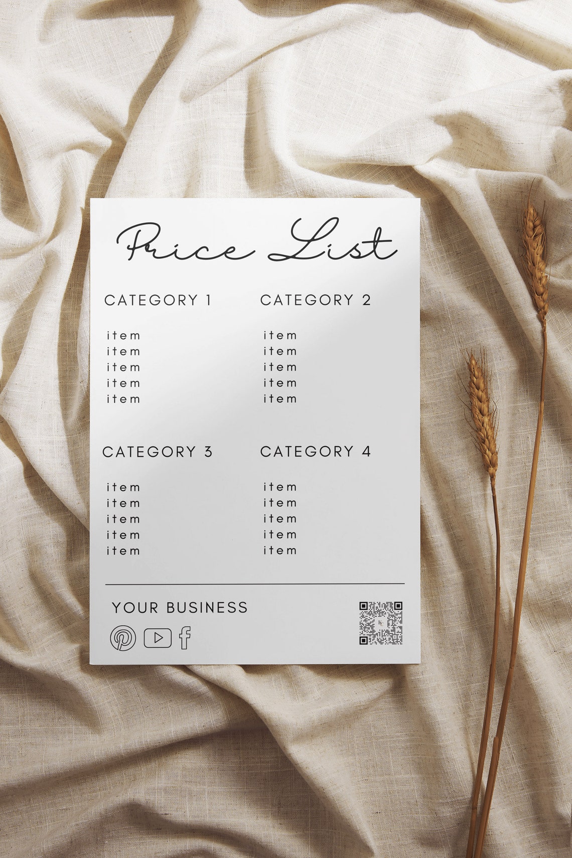 Editable Price List Template, Pricing Guide, Pricing Template, Booth ...