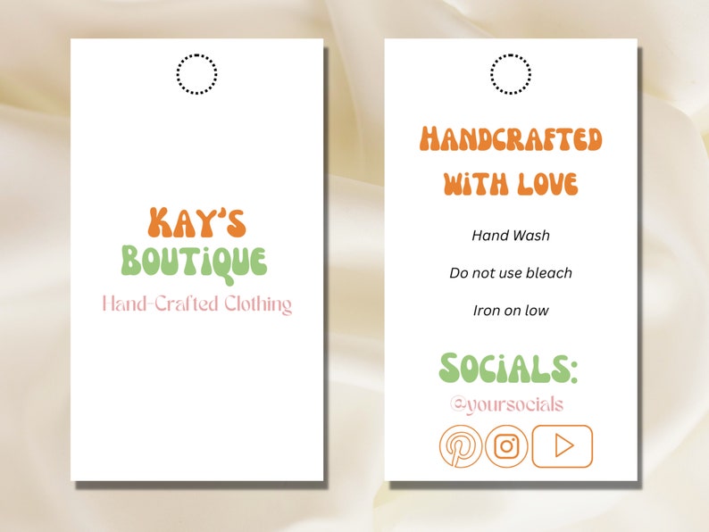 Editable Hanging Tags Canva Template, Printable Fashion Label Template ...