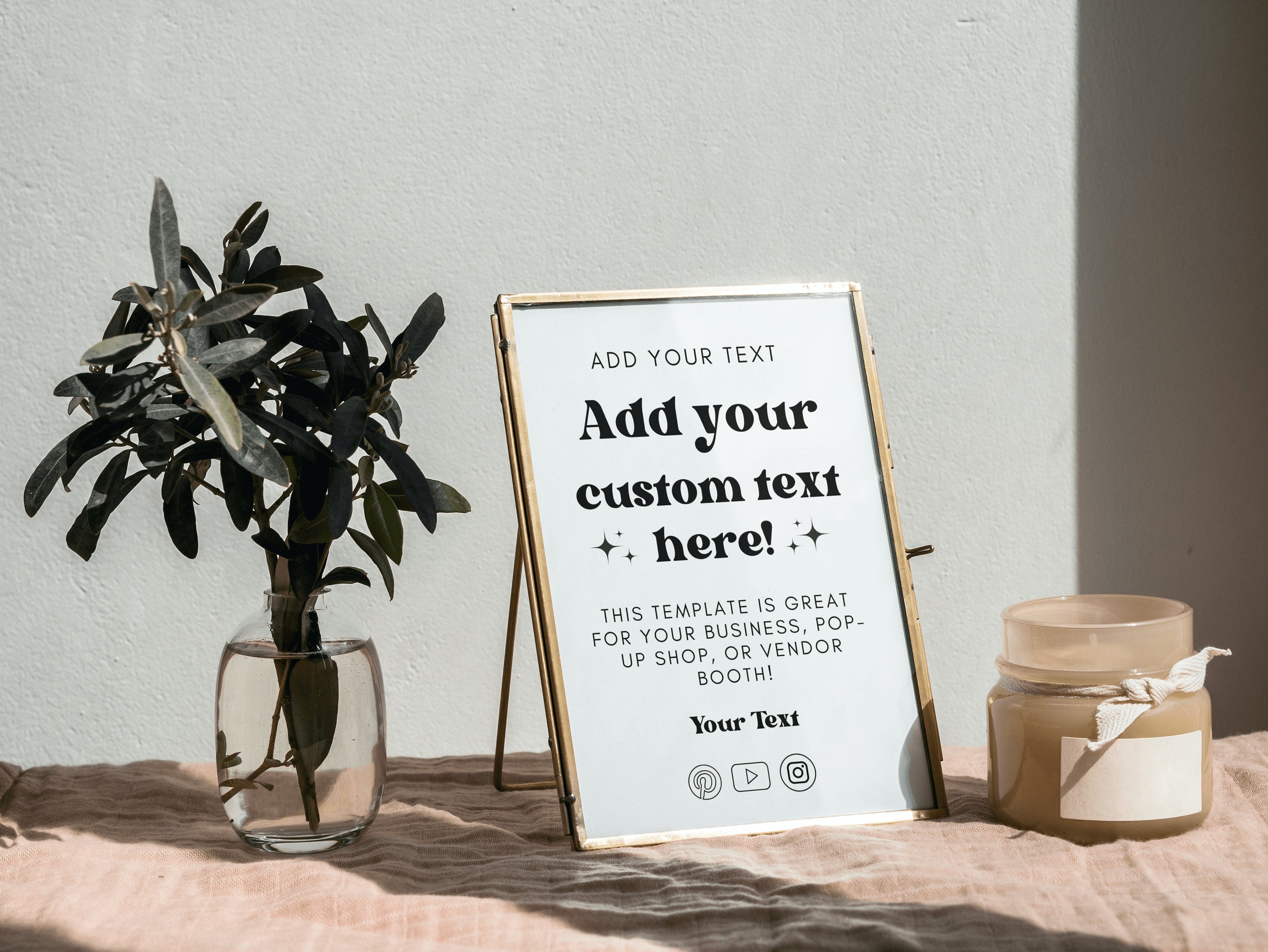 Customizable Sign Template, Printable Sign, Business Sign Template ...