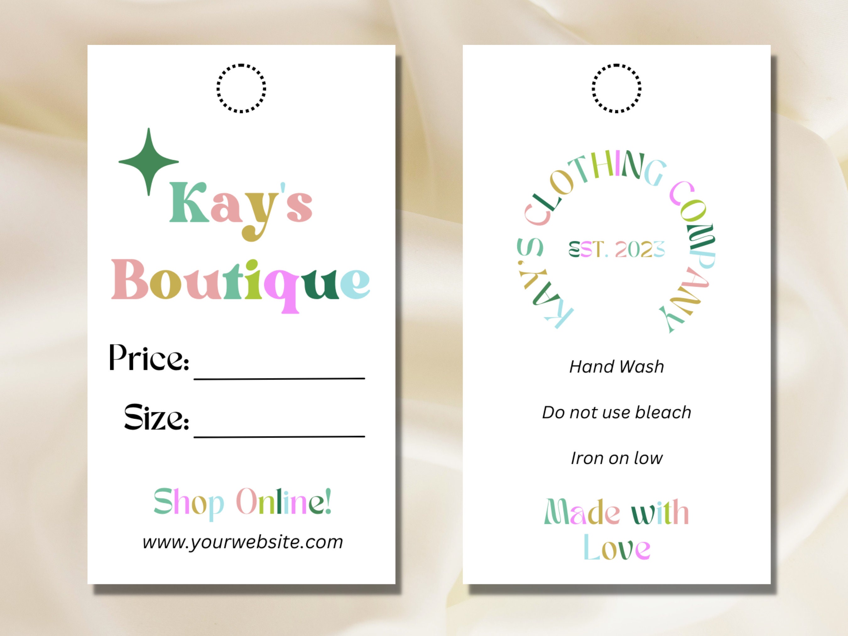 Editable Hanging Tags Canva Template, Printable Fashion Label Template ...