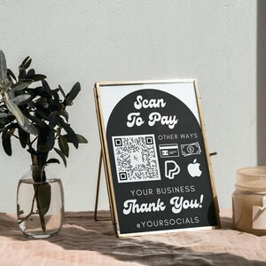 Editable Scan to Pay Sign, Vendor Scan to Pay Sign, Minimalist ...