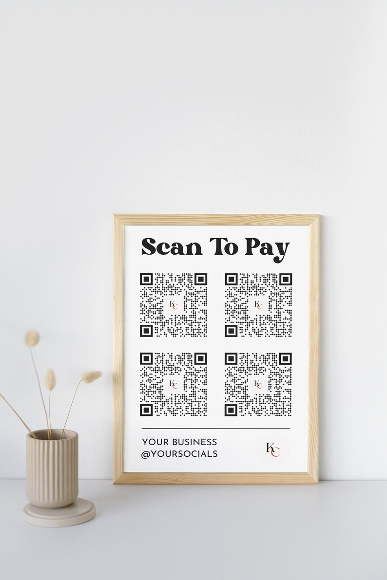Scan to Pay Sign Template, Vendor Booth Sign, Craft Show Sign, Cashapp ...