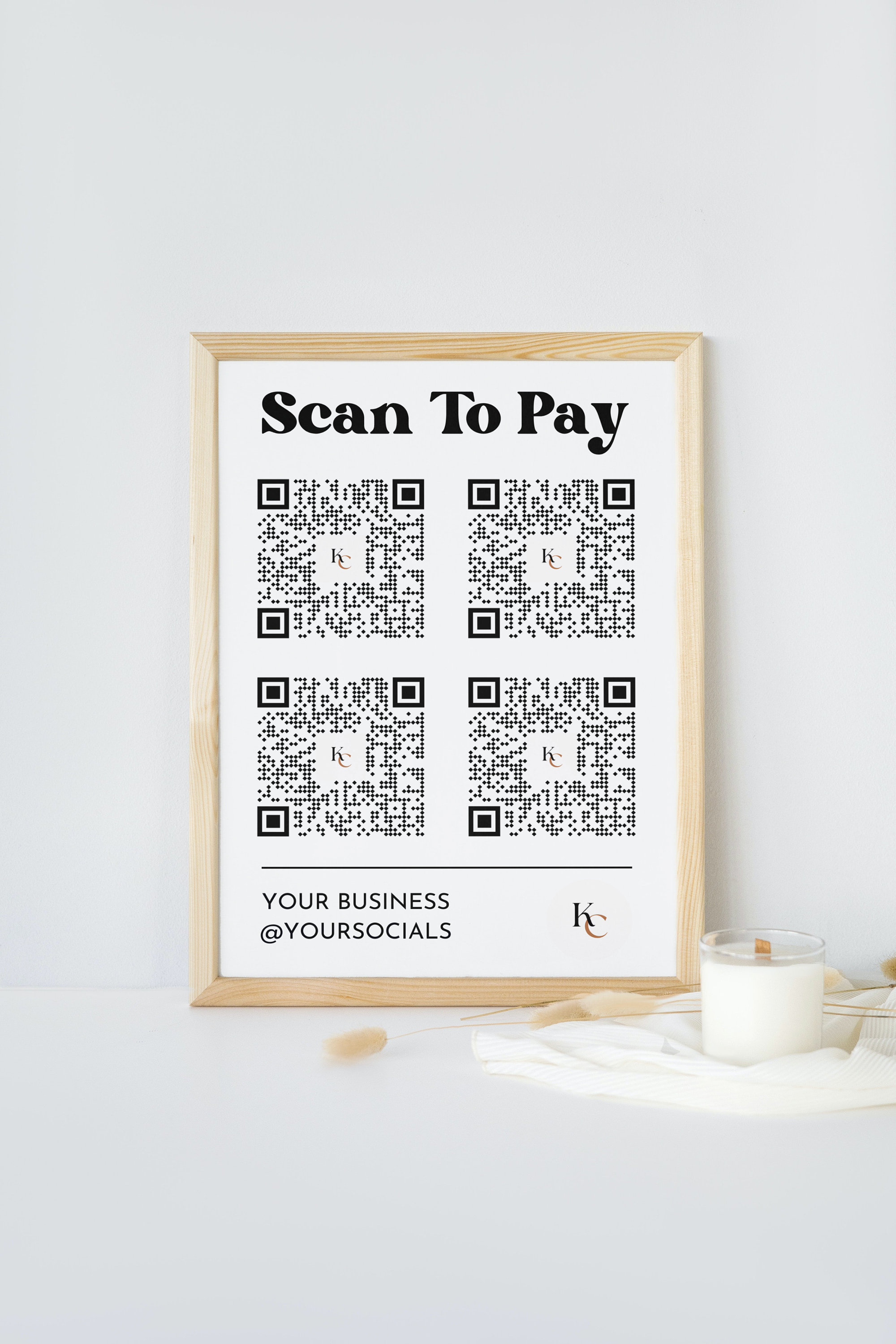 Scan to Pay Sign Template, Vendor Booth Sign, Craft Show Sign, Cashapp ...