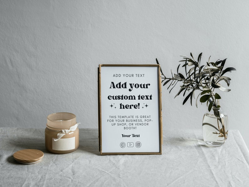 Customizable Sign Template, Printable Sign, Business Sign Template ...