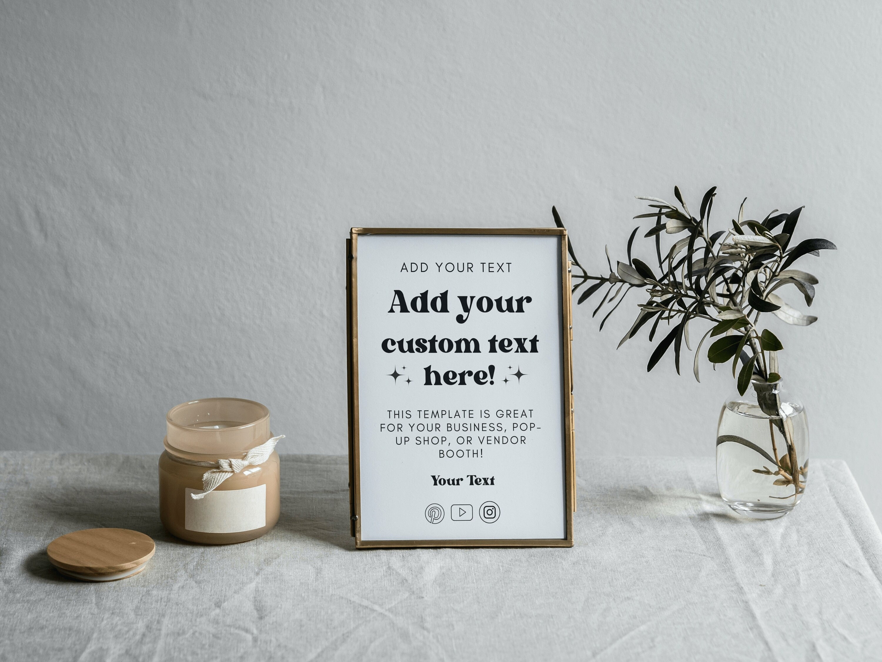 Customizable Sign Template, Printable Sign, Business Sign Template ...