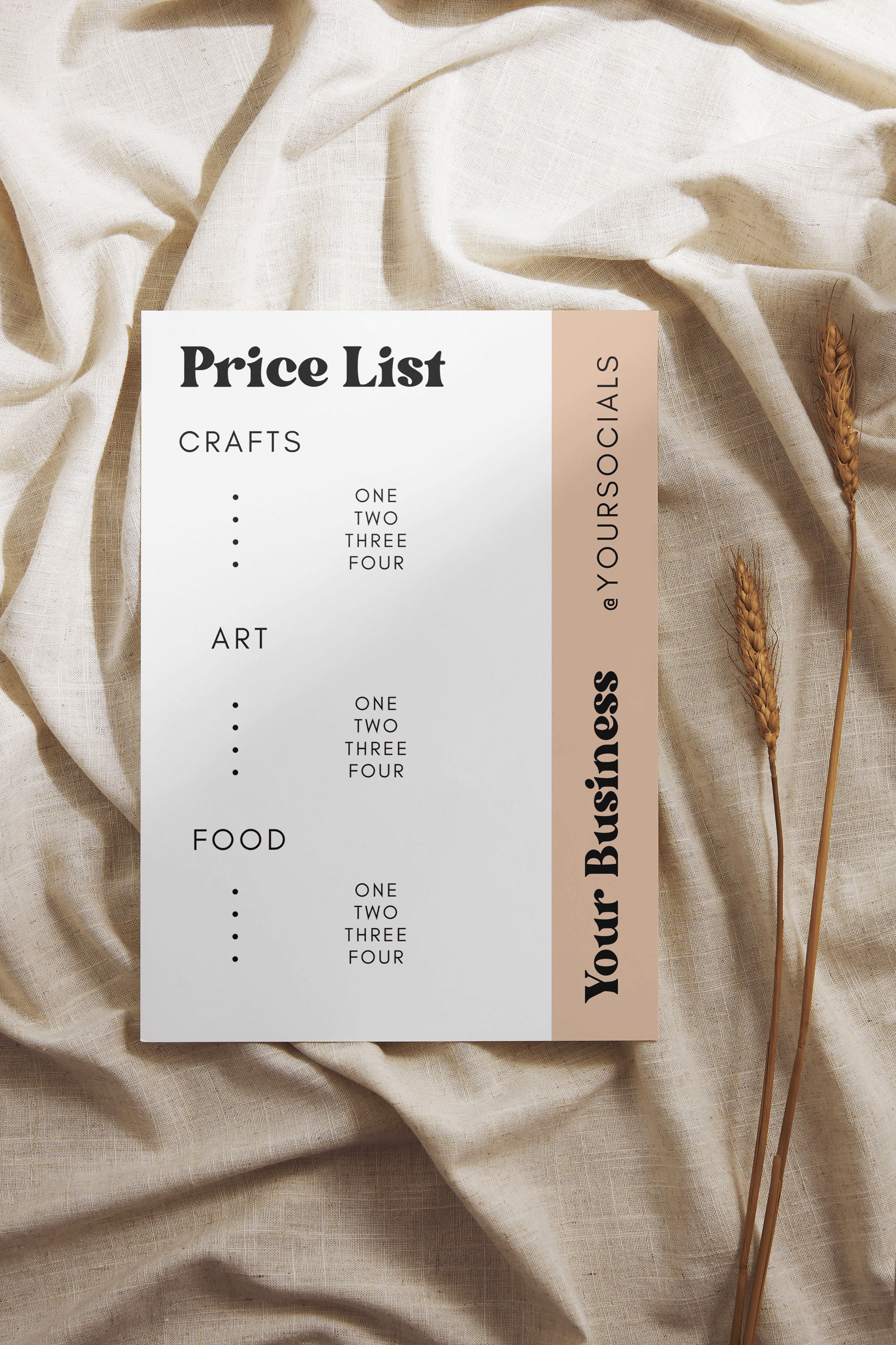 Price List Template,editable Price List,salon Price List,print Pricing ...
