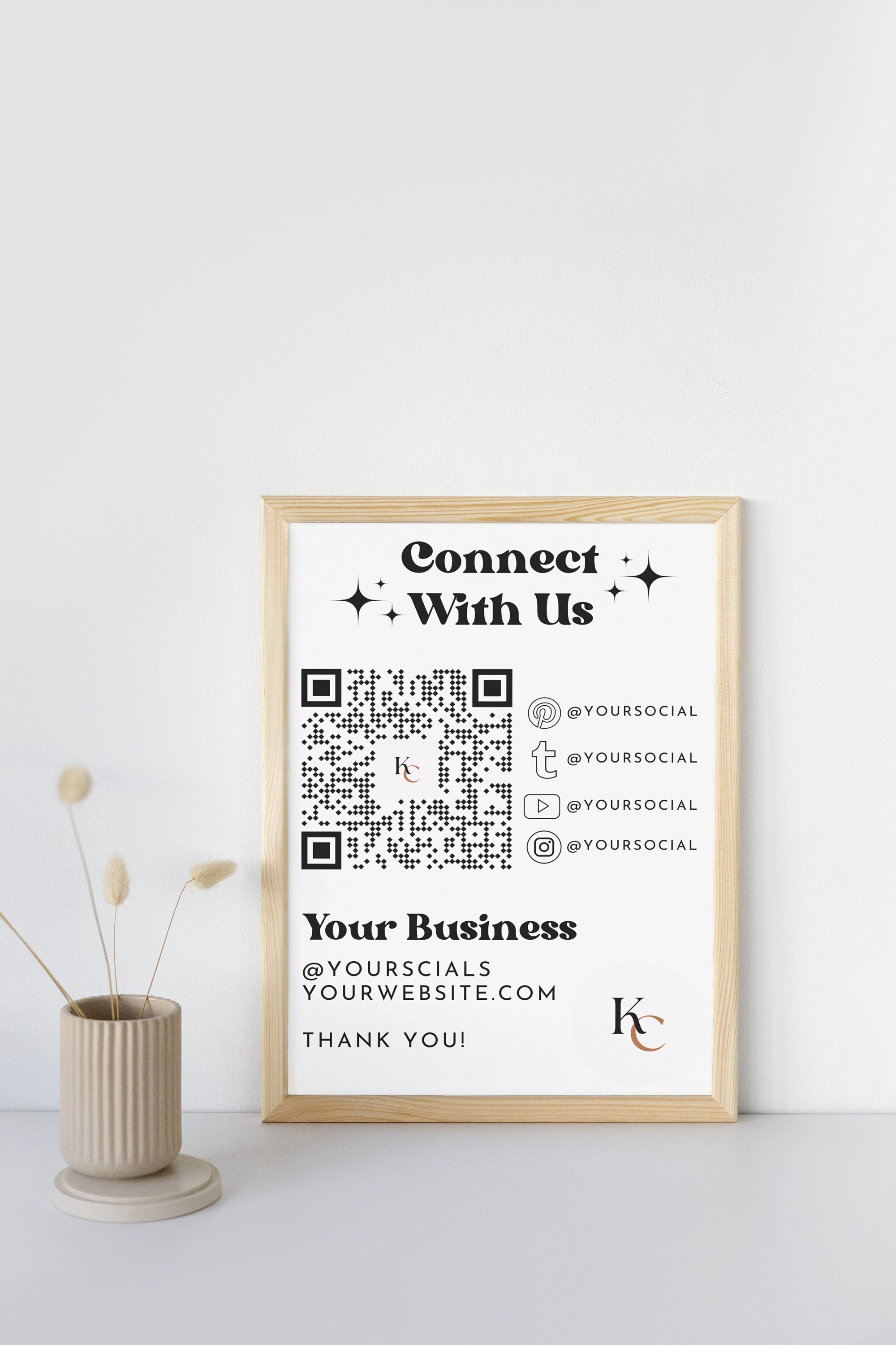 Retro Business Social Media Sign, Vendor Booth Sign, Follow Us Sign ...