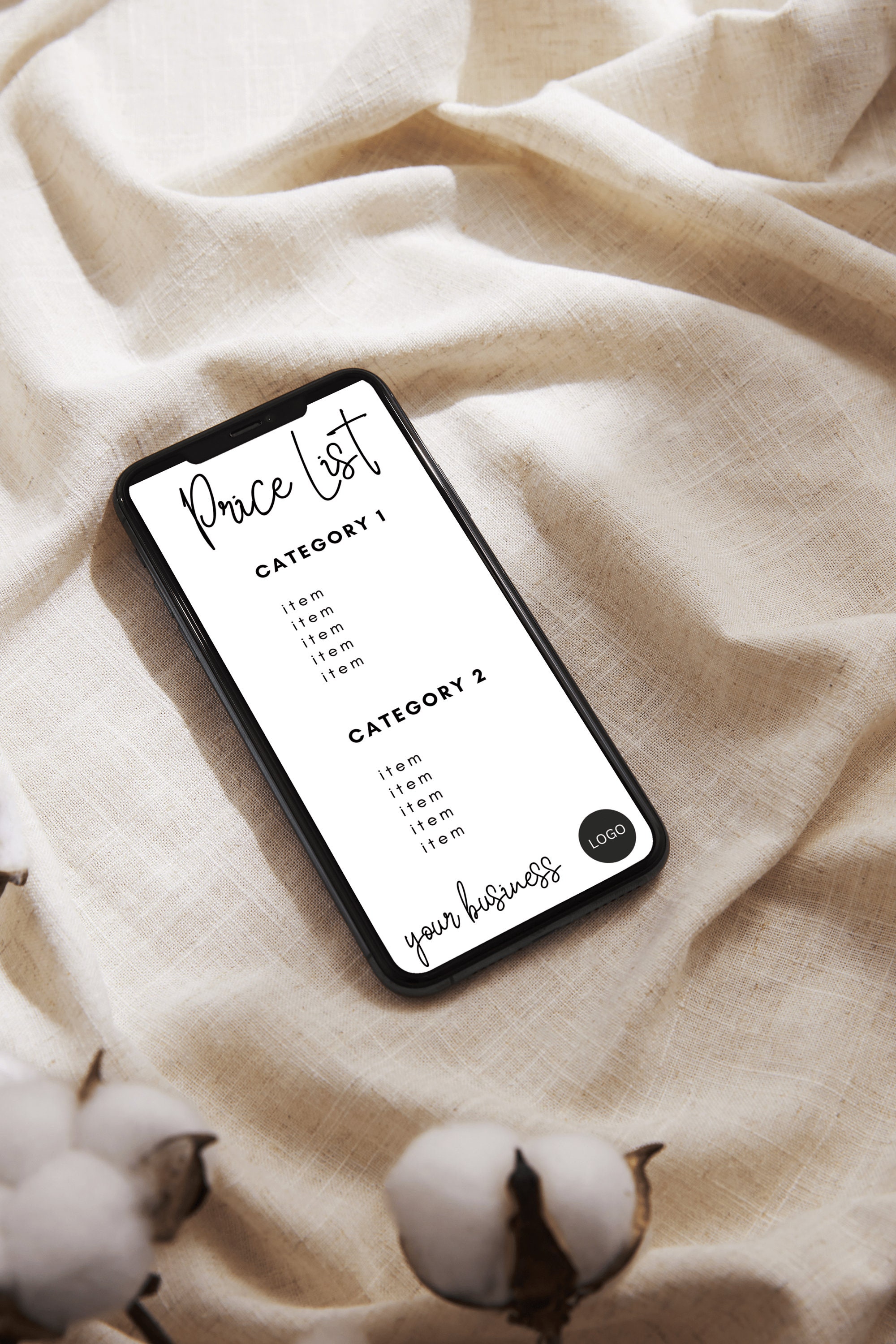 Price List Template, Editable Price List Template, Beauty Salon, Nail ...