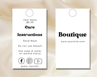 Editable Hanging Tags Canva Template, Printable Fashion Label Template ...