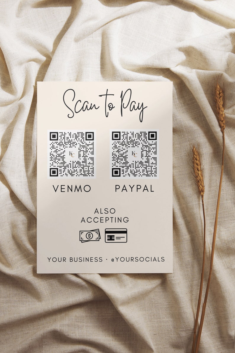 Printable Price List Scan to Pay Signs, Small Business Vendor Booth ...