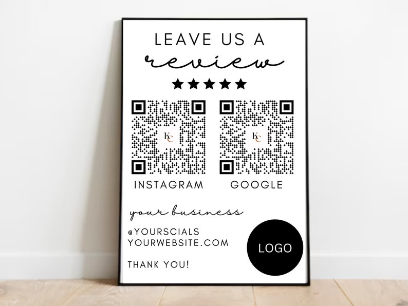 Leave a Review Sign Template, Vendor Booth Sign, Small Business, Google ...