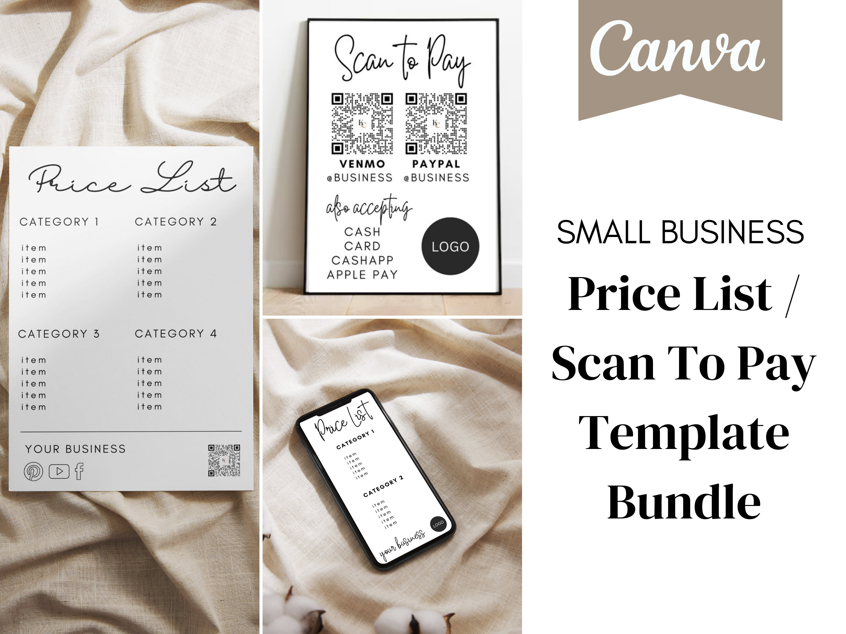 Price List Template, Editable Price List Template, Beauty Salon, Nail ...
