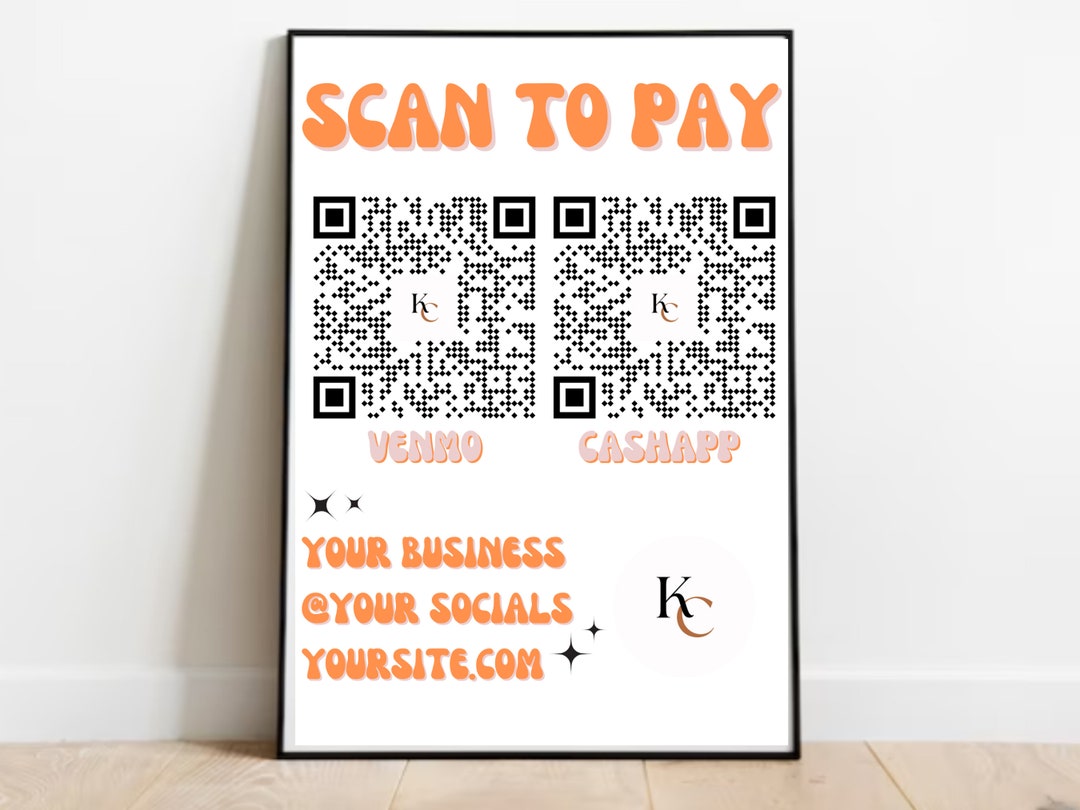 Halloween Scan to Pay Sign, Editable Scan to Pay, Small Business Sign ...