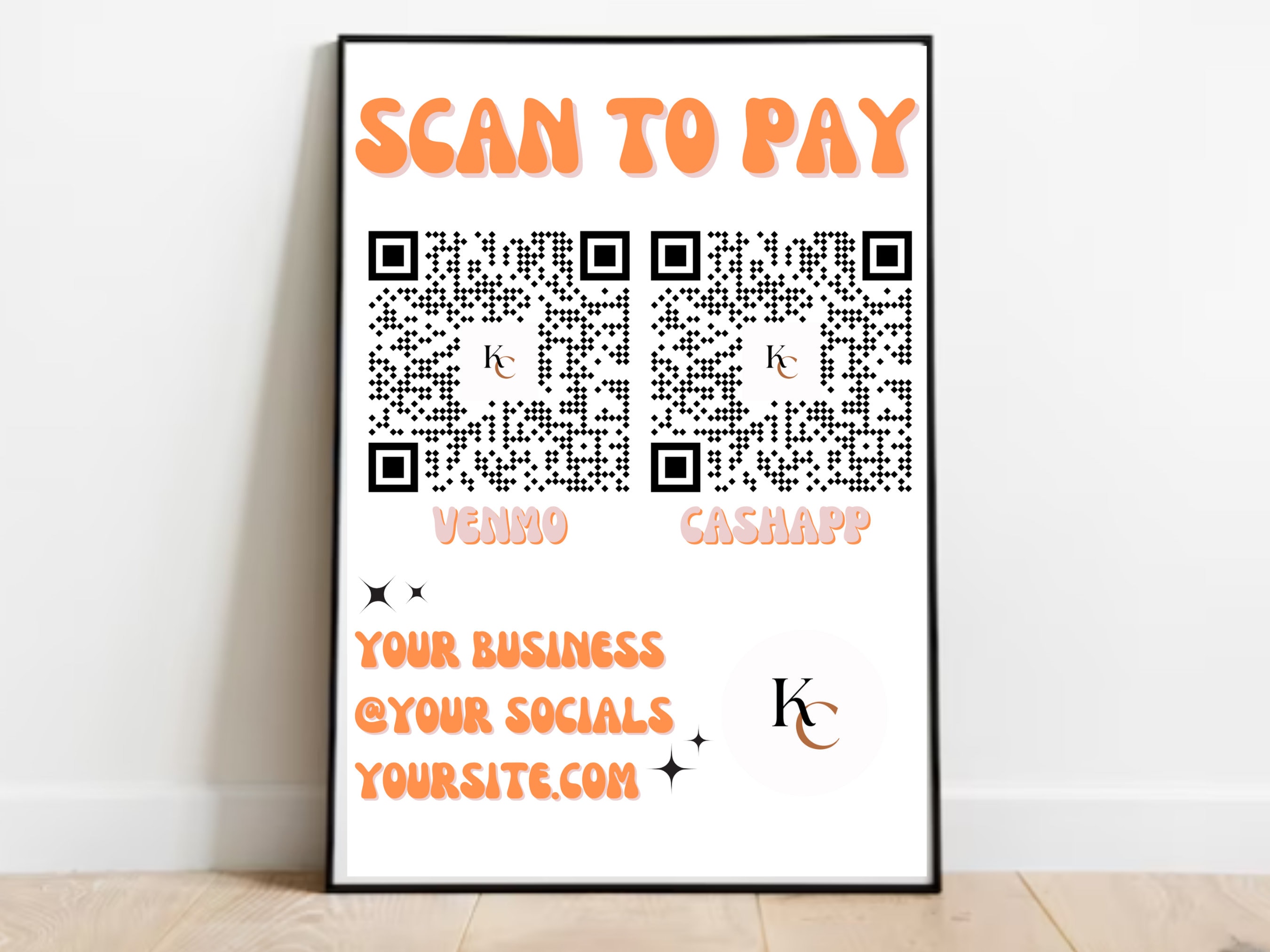 Halloween Scan to Pay Sign, Editable Scan to Pay, Small Business Sign ...
