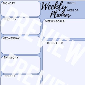 52 Week Digital Weekly Planner - Etsy