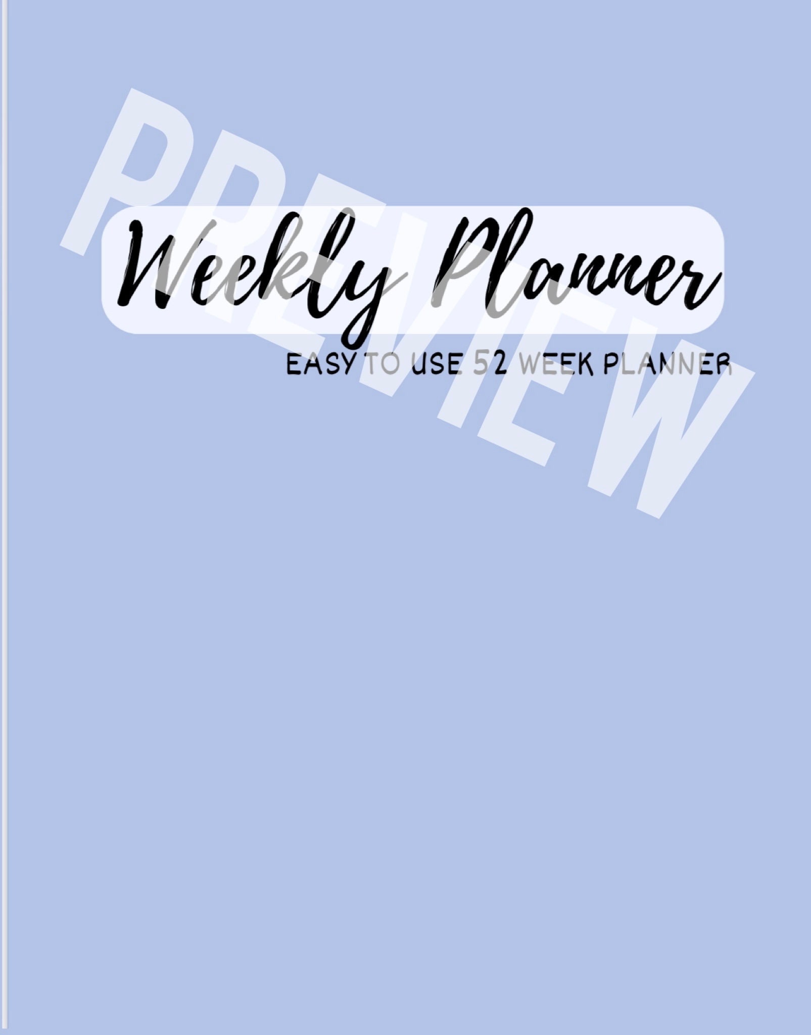 52 Week Digital Weekly Planner - Etsy