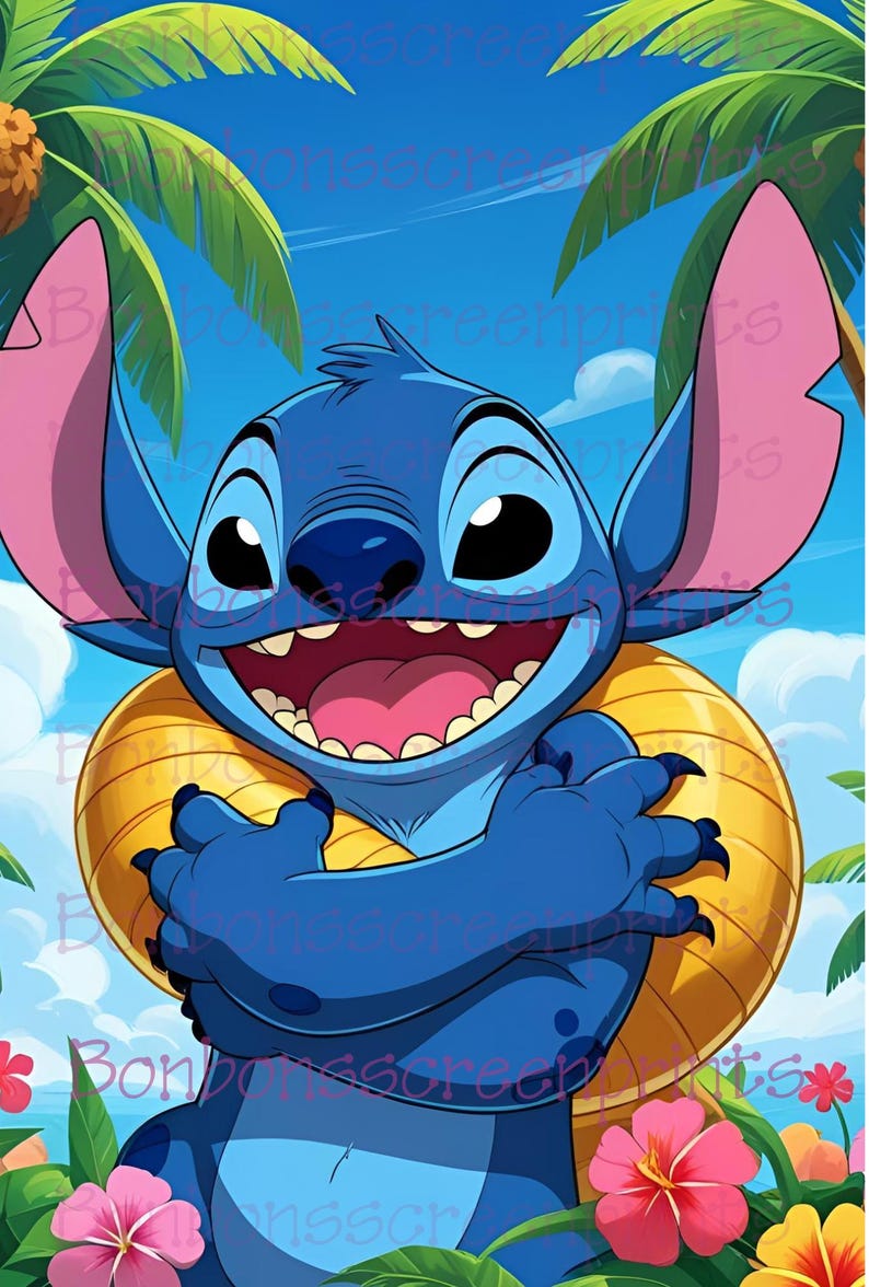 Personalized Stitch Composition Book Cover – Tropical Beach Theme ...