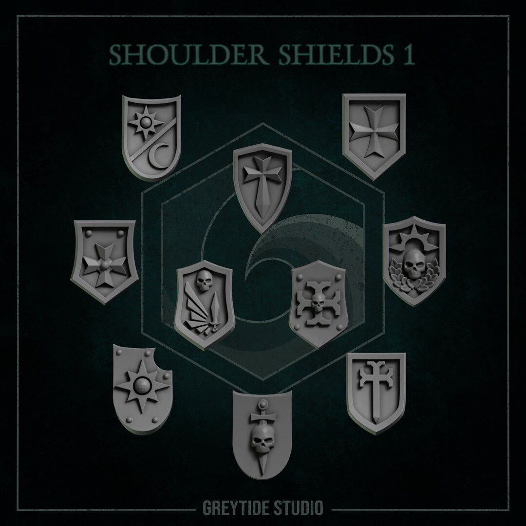 Shoulder Shields Set X50 Scifi Space Warriors Wargame SM Scaled Heroic ...