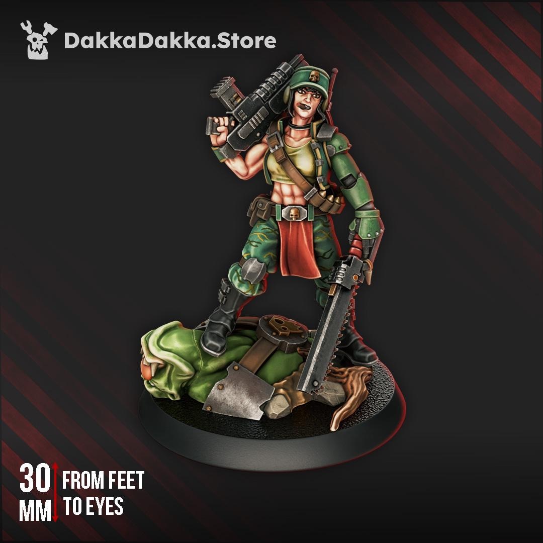 The Ork Slayers Commander Scifi Wargame Roleplay 32mm 3D Dakkadakka ...