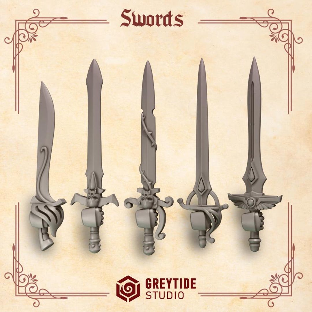 Crimson Lords Swords Set X10 Scifi Space Warriors Wargame SM Scaled ...