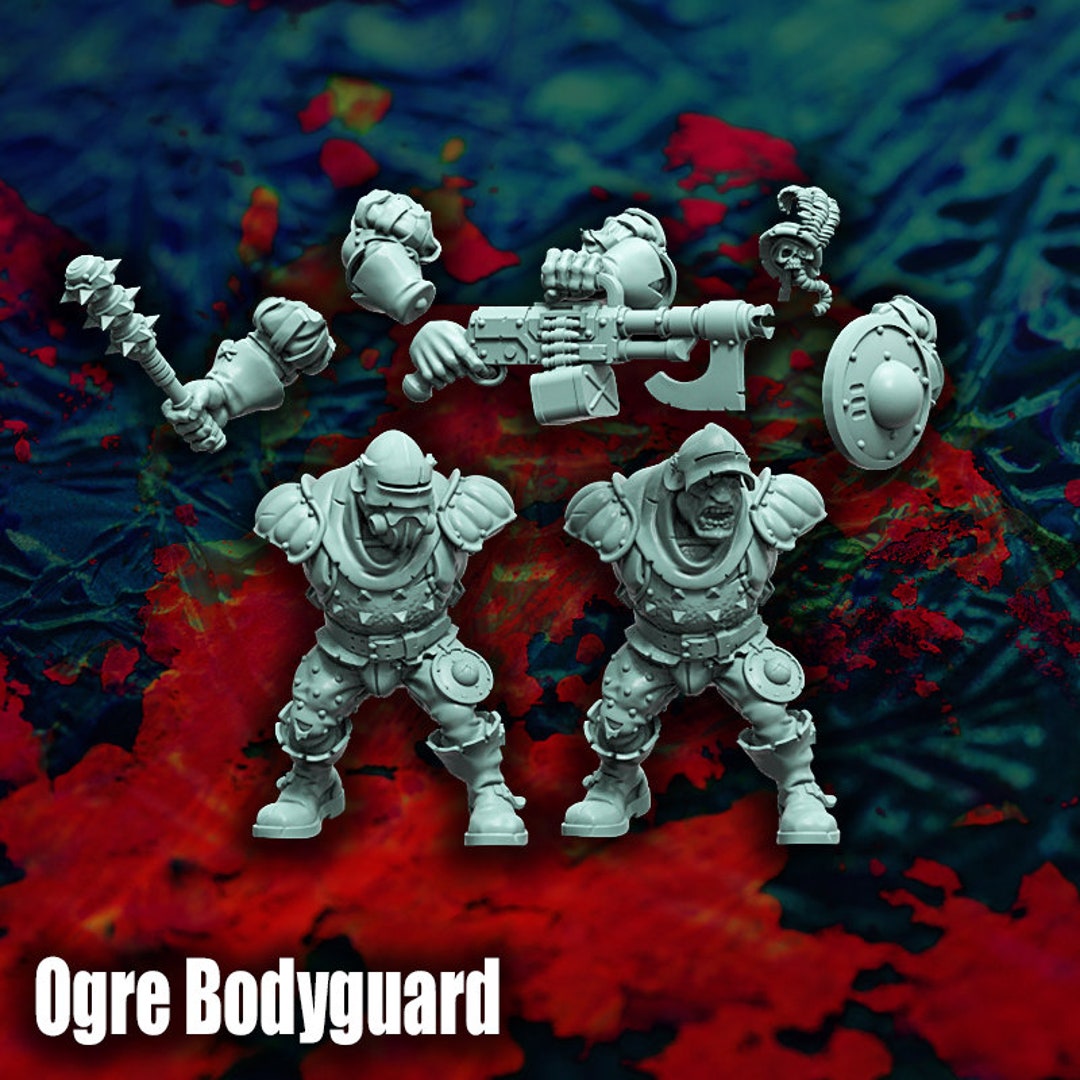 Space Ogre Bodyguard Scifi Wargame Roleplay 32mm 3D Reptilian Overlords ...