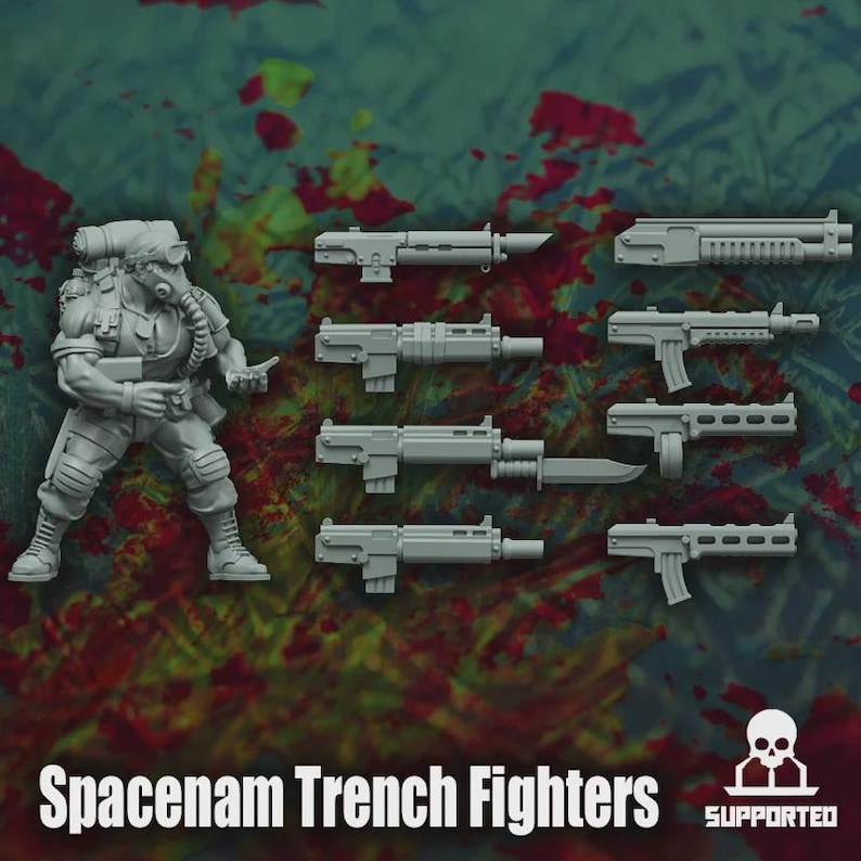 Spacenam Jungle Trench Fighters X10 Scifi Wargame Roleplay 32mm 3D ...